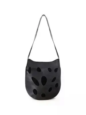 NICCOLO PASQUALETTI Cut-out Leather Shoulder Bag - Black