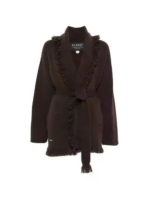 Alanui Fringe Trim Belted Cardigan - Brown