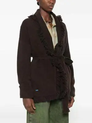Alanui Fringe Trim Belted Cardigan