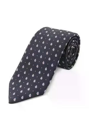 Hermès 2020s Paisley Print Silk Tie - Blue