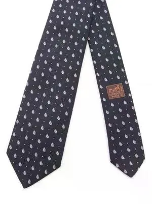 Hermès 2020s Paisley Print Silk Tie