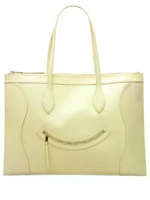 Celine 2025 Glossy Calfskin Flat Luggage Tote Bag - Yellow