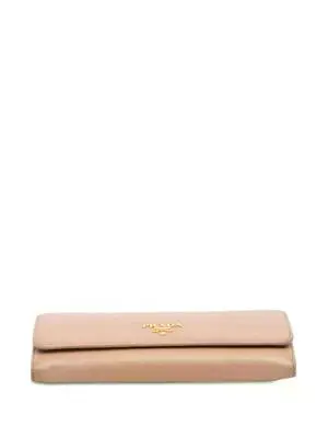 Prada 2010-2025 Saffiano Continental Flap Wallet Long Wallets