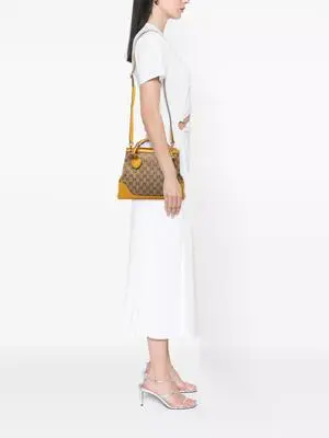 Gucci Gg Canvas Bamboo Top Handle Satchel