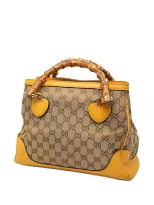 Gucci Gg Canvas Bamboo Top Handle Satchel