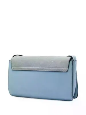Chloé Faye Small Suede And Calfskin Crossbody Bag - Blue