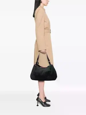 Fendi 2000-2010 Zucchino Canvas Shoulder Bag - Black