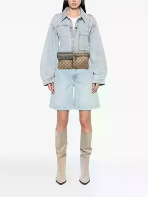 Gucci Gg Canvas Web Double Pocket Belt Bag - Neutrals