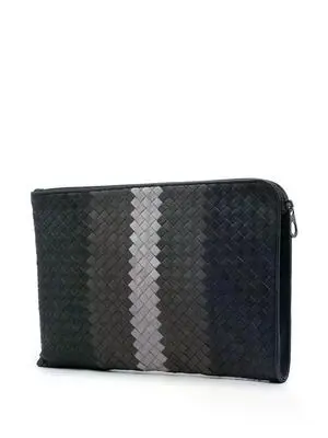 Bottega Veneta 2012-2026 Tricolor Nappa Intrecciato Clutch Bag - Black