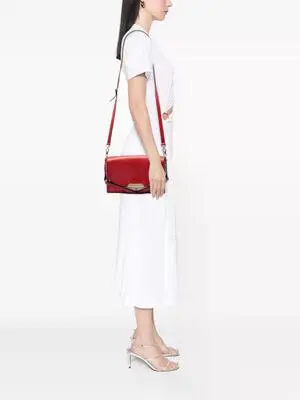 Burberry 2000-2017 Leather And House Check Canvas Bridle Abbott Crossbody Bag - Brown