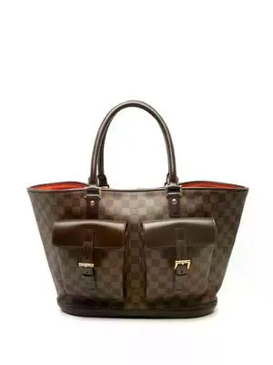 LOUIS VUITTON 2005 Damier Ebene Manosque Gm Tote Bag - Brown