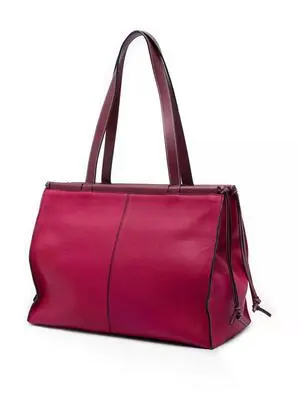Loewe 2019 Medium Leather Cushion Tote Bag - Red
