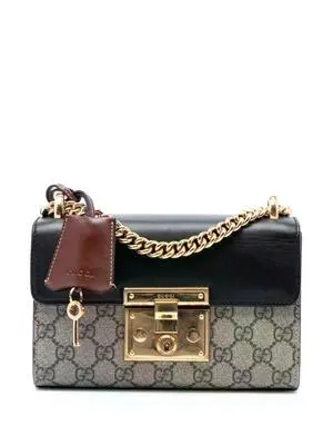Gucci 2016-2026 Small Gg Supreme Padlock Crossbody Bag - Neutrals