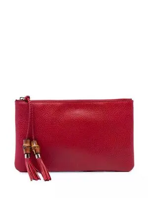 Gucci 2016-2026 Calfskin Bamboo Clutch Bag - Red