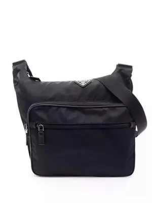 Prada 2000s Triangle-logo Cross Body Bag - Black