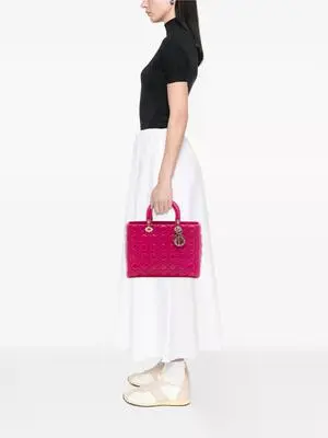 Dior Large Lambskin Cannage Lady Satchel