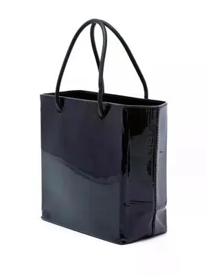 Balenciaga 2019 Patent Logo Shopping Tote Xxs Satchel - Black