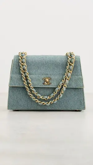Shopbop Chanel Denim Turnlock Chain Shoulder Bag