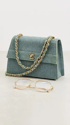 Shopbop Chanel Denim Turnlock Chain Shoulder Bag