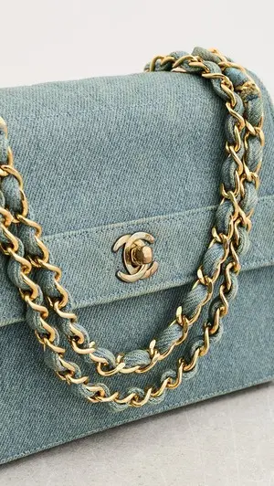 Shopbop Chanel Denim Turnlock Chain Shoulder Bag