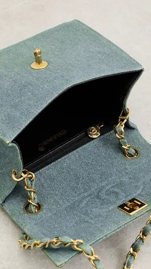 Shopbop Chanel Denim Turnlock Chain Shoulder Bag