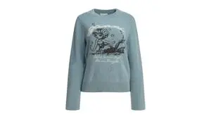 GANNI Mermaid Crewneck Sweatshirt Sweater - Light Blue