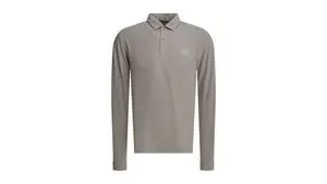 Stone Island Polo Buttons And Logo Shirt - Grey