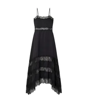 Ulla Johnson Sleeveless Silk Lace Midi Dress - Noir