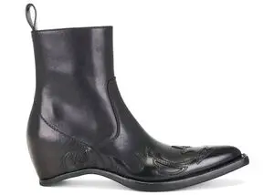 MAISON MARGIELA Heelless Western Flame Ankle Boots - Black