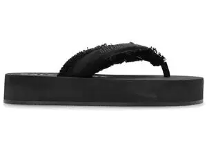 Balenciaga Jet Lag Thong Sandals Brushed Satin - Black