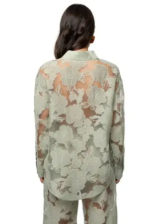 JLUXLABEL Organza Floral Blouse - Sage
