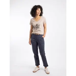 WEIRD FISH Malorri Cotton Chino Trousers - Navy