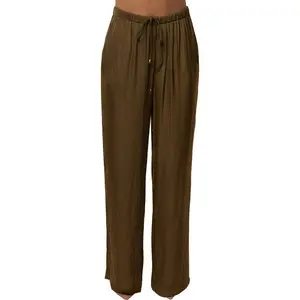 JLUXLABEL High-waisted Crinkled Satin Drawstring Trousers