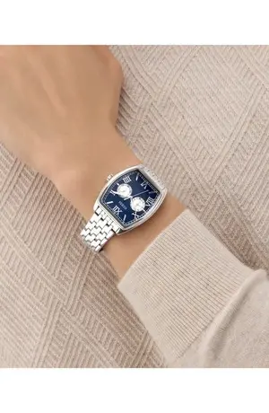 Guess Multifunction Tonneau Bracelet Watch - Silver Tone
