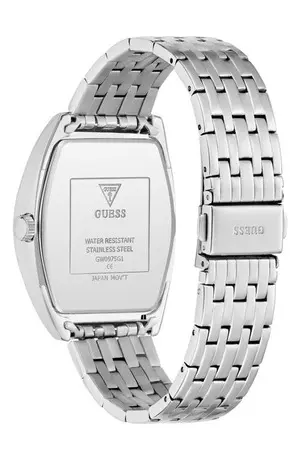 Guess Multifunction Tonneau Bracelet Watch - Silver Tone