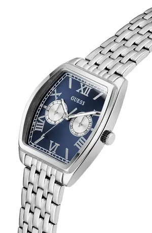 Guess Multifunction Tonneau Bracelet Watch - Silver Tone