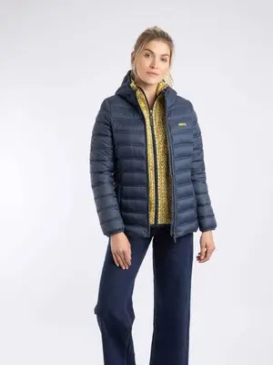 WEIRD FISH Eshka Lightweight Padded Jacket - Navy Blue