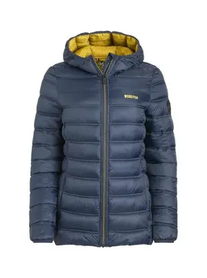 WEIRD FISH Eshka Lightweight Padded Jacket - Navy Blue