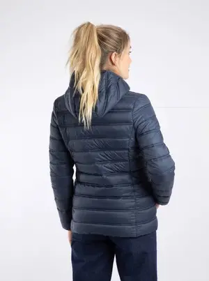 WEIRD FISH Eshka Lightweight Padded Jacket - Navy Blue