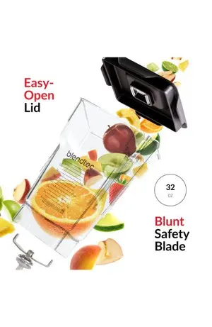 BLENDTEC Fourside Jar Four Sided, Professional-grade Blender Jar, Vented Latching Lid