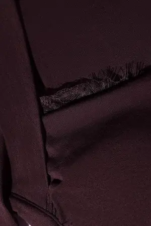 TA3 Sculpting Ruched Long Sleeve Top - Garnet/lace