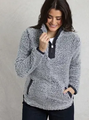 WEIRD FISH Madi Cozy 1/4 Zip Fleece Sweatshirt