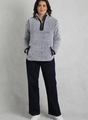 WEIRD FISH Madi Cozy 1/4 Zip Fleece Sweatshirt