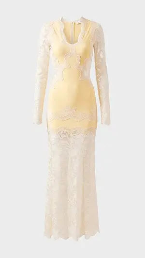 Rabanne Lace And Jersey Gown