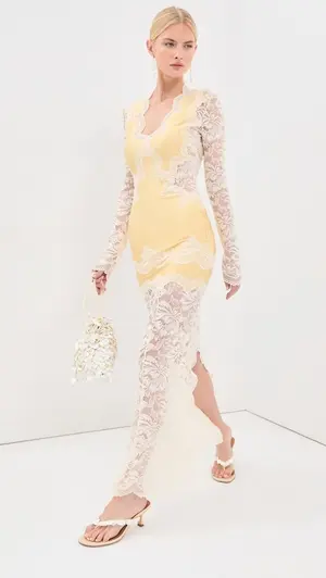 Rabanne Lace And Jersey Gown