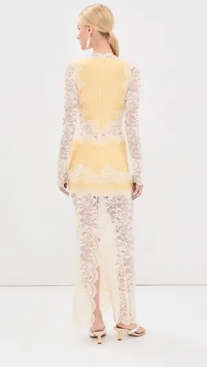 Rabanne Lace And Jersey Gown