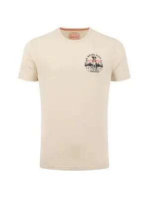 WEIRD FISH Dog Trails Back Print Graphic T-shirt - Egg Shell