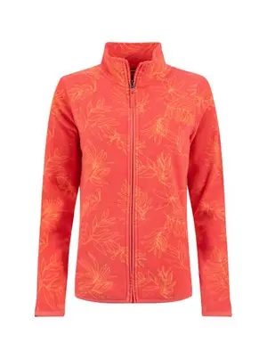 WEIRD FISH Rochelle Full Zip Printed Microfleece Jacket - Flamingo