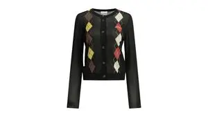 GANNI Argyle Cardigan - Black
