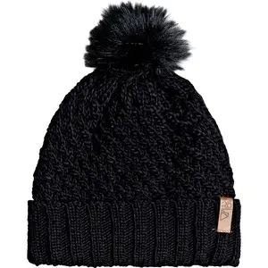 Roxy Blizzard Pompom Beanie - True Black